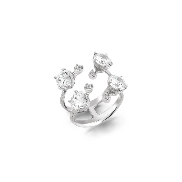 Domino Ring [White gems] - DALLAR